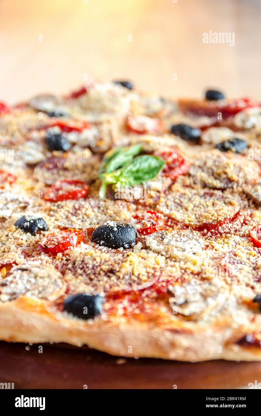 Homemade Regina pizza Stock Photo - Alamy