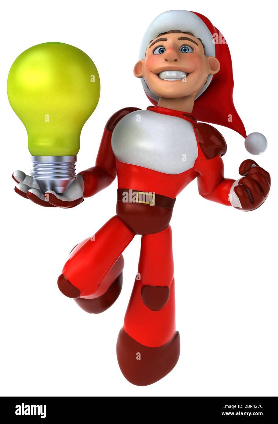 Fun Super Santa Claus - 3D Illustration Stock Photo - Alamy
