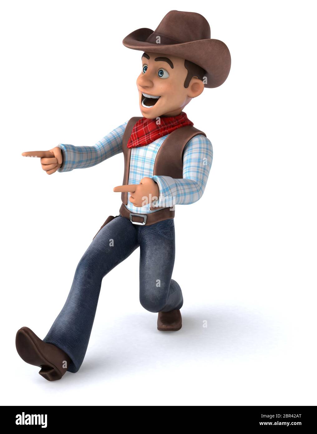 Fun Cowboy - 3D Illustration Stock Photo - Alamy