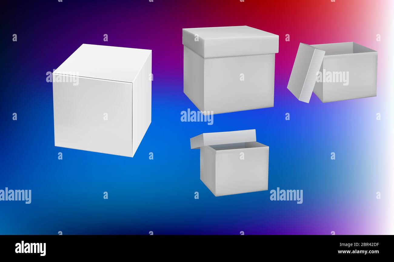 mock up illustration of big empty boxes on abstract background Stock ...