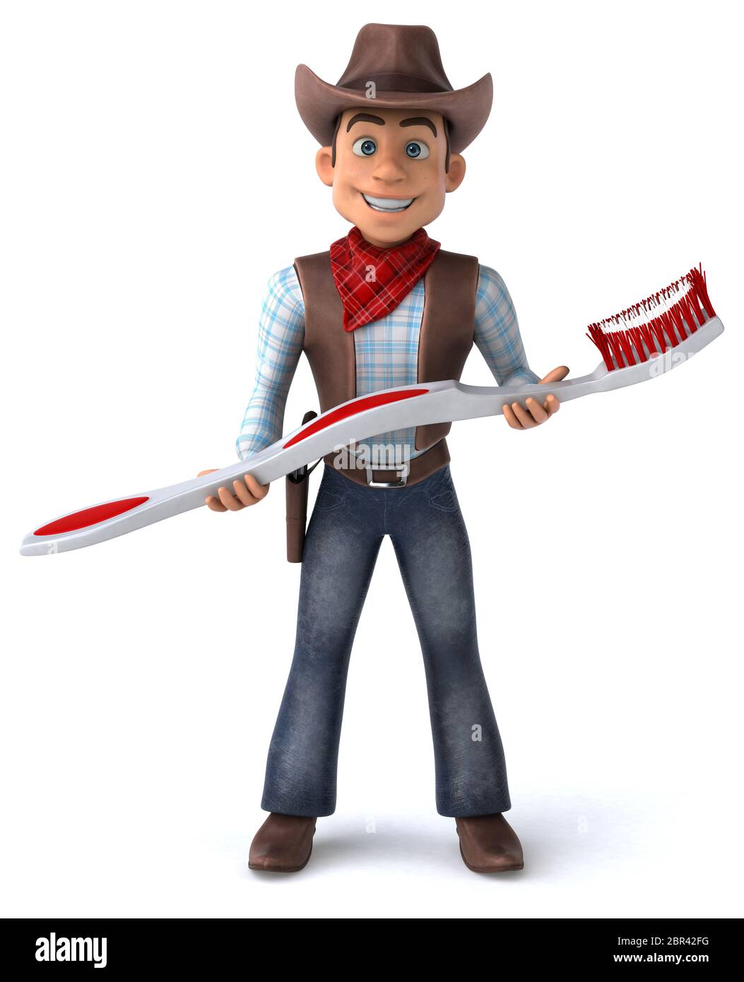 Fun Cowboy - 3D Illustration Stock Photo - Alamy