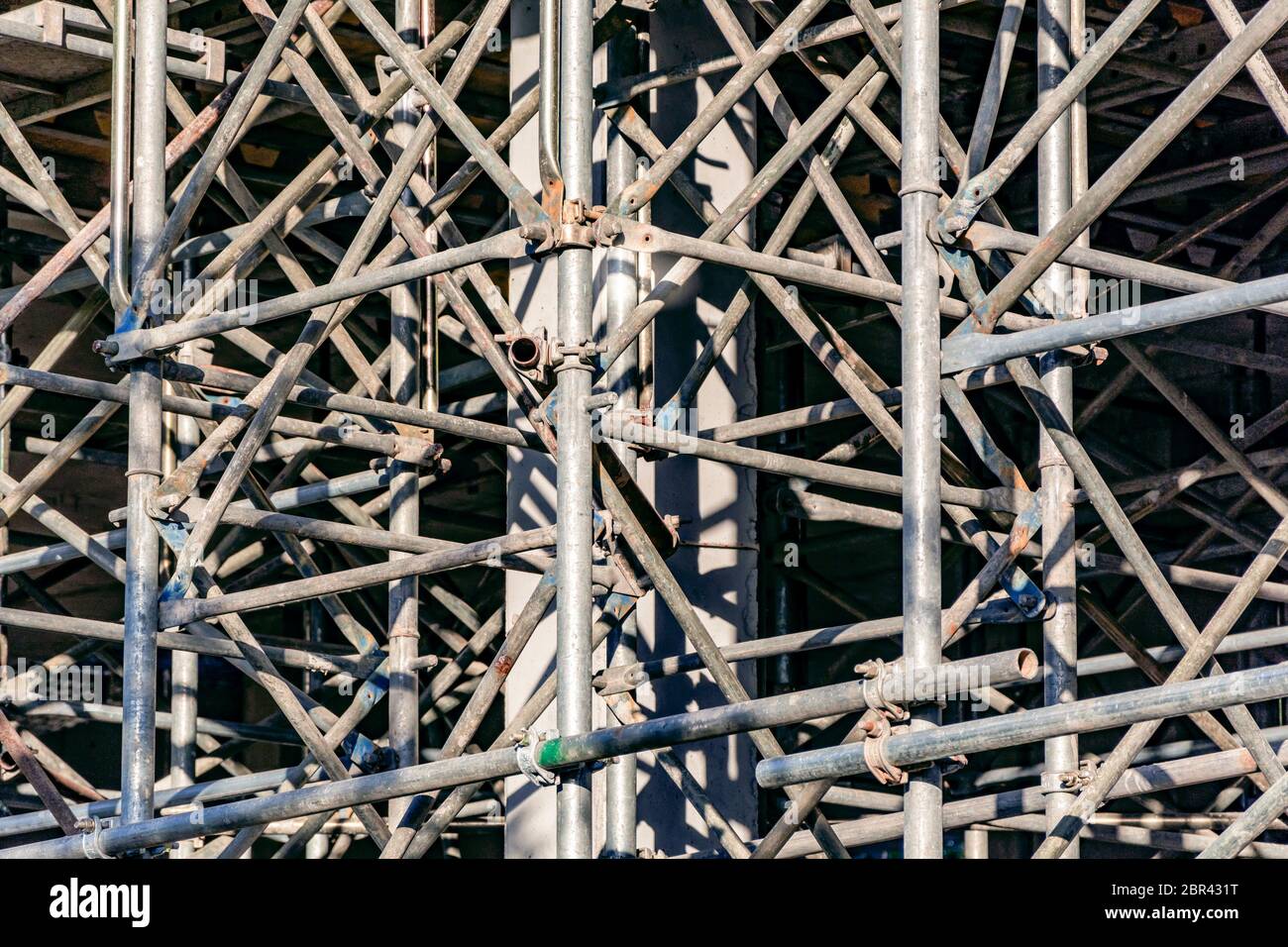 Steel scaffolding for the construction of a building. Construction ...