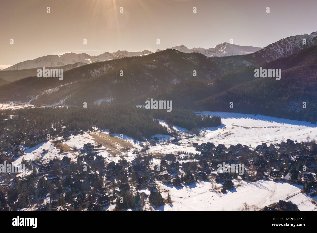 aerial winter Tatra mountain landscape of zakopane Stock Photo - Alamy