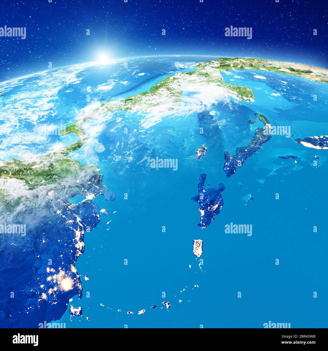 Caribbean islands from space. Elements of this image furnished by NASA ...