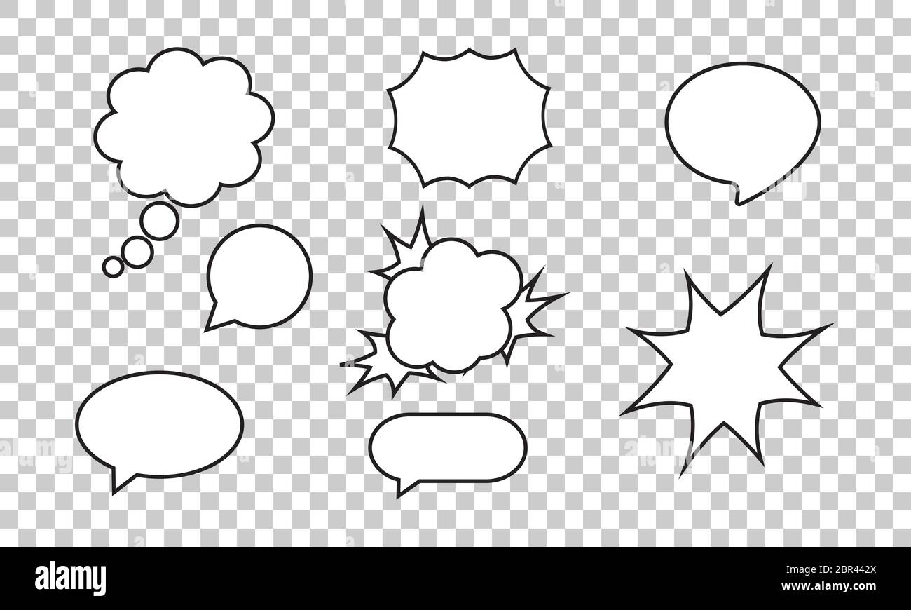 comic bubble set on transparent background Stock Vector Image & Art - Alamy