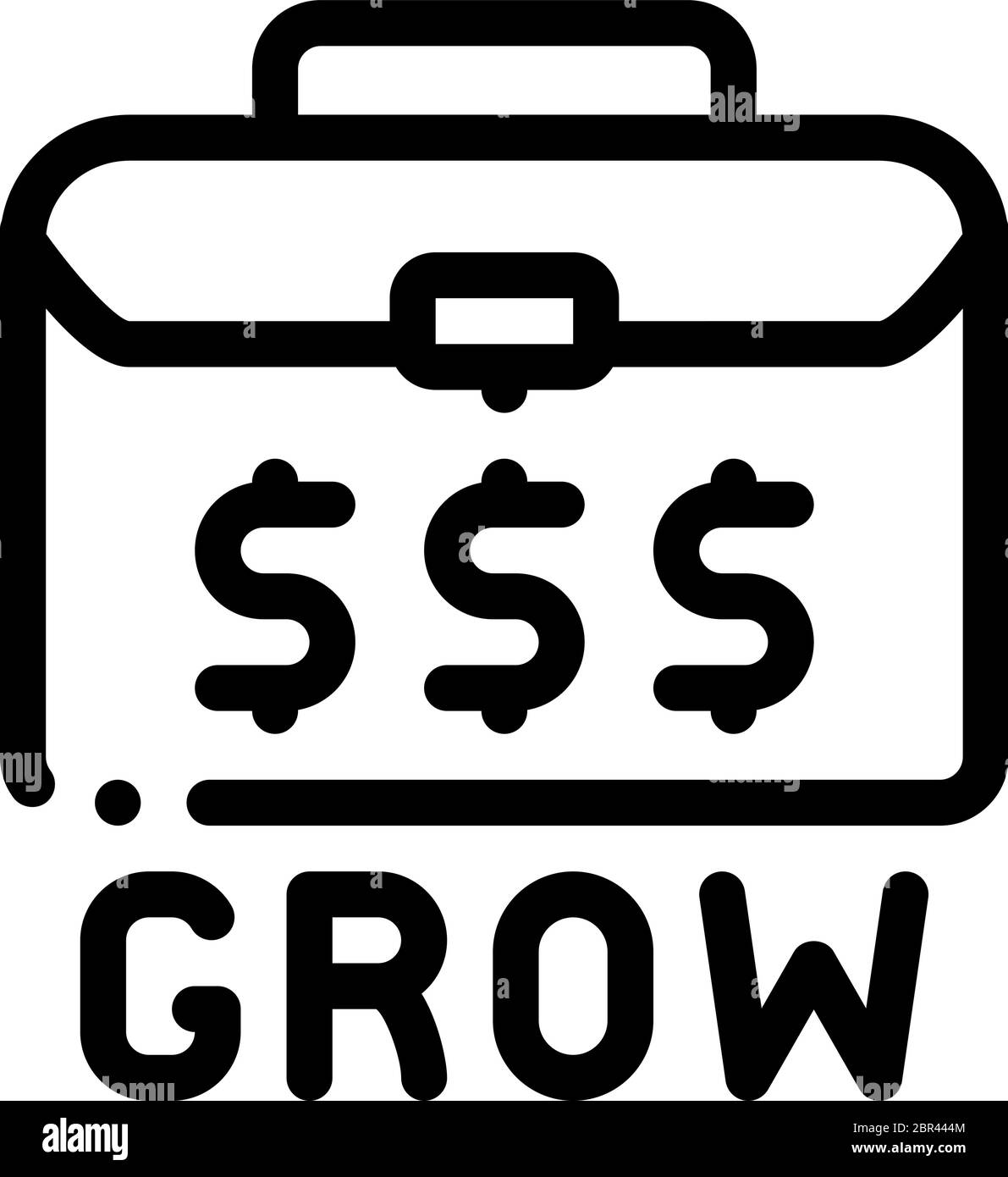 money case growing money icon vector outline illustration Stock Vector ...