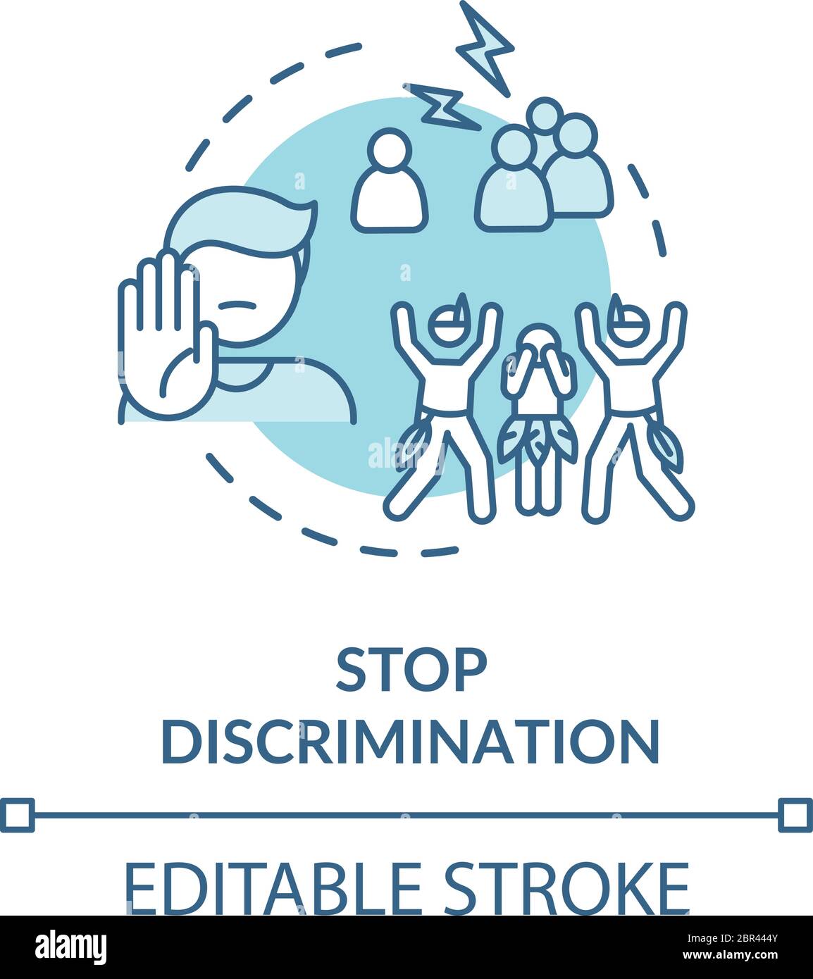 Stop discrimination turquoise concept icon Stock Vector Image & Art - Alamy