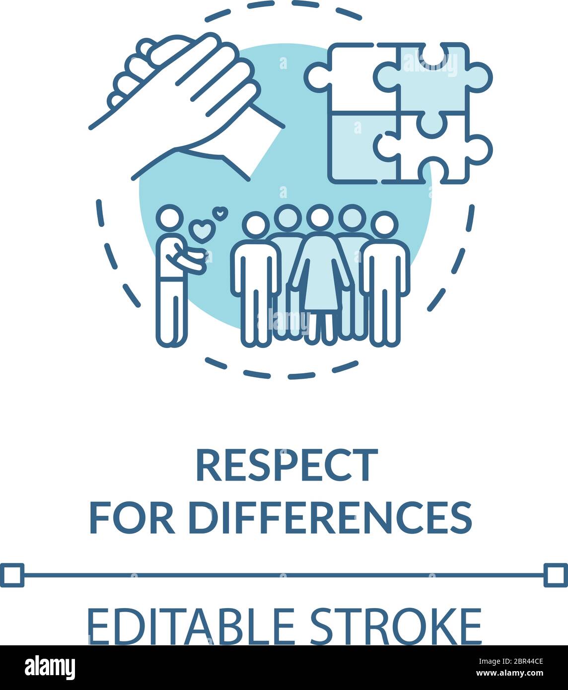 Respect for differences turquoise concept icon Stock Vector Image & Art ...