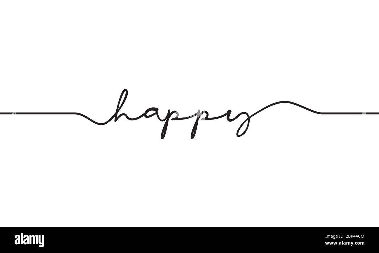 happy word handwritten text script design vector Stock Vector Image ...