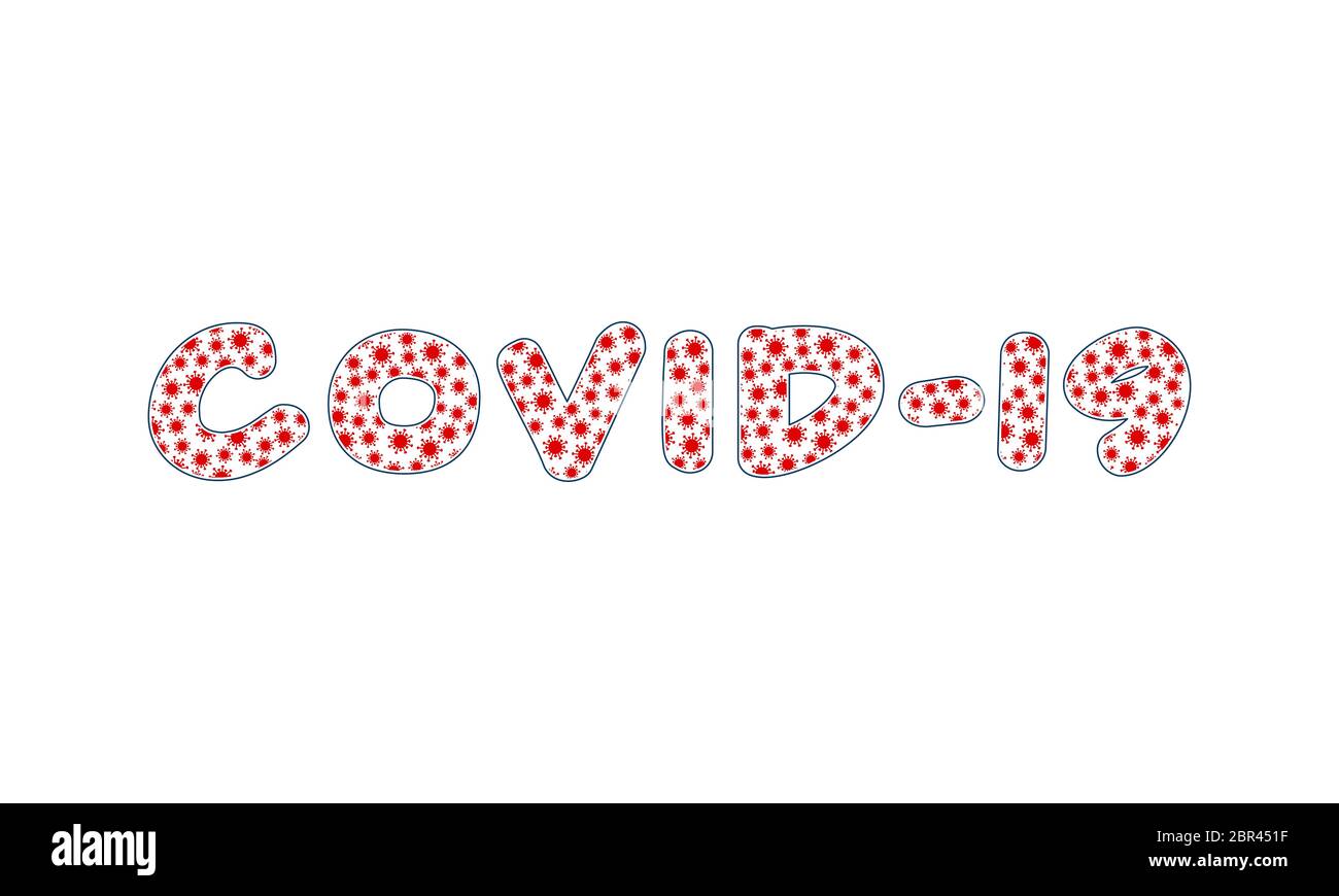 covid-19 word design vector isolated on white background Stock Vector ...