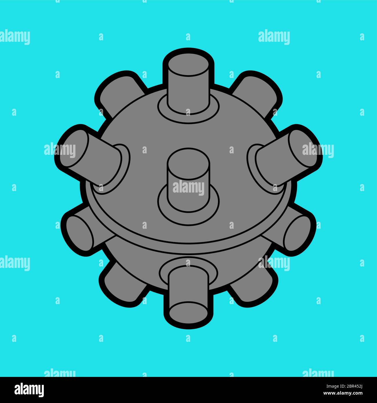 Naval mine isolated. Underwater bomb. vector illustration Stock Vector ...