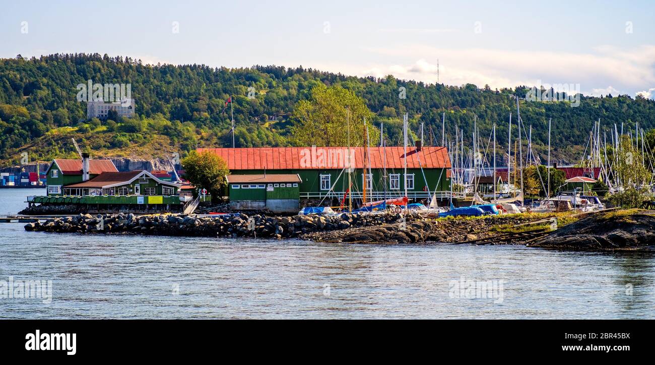Oslo, Ostlandet / Norway - 2019/09/02: Panoramic view of Hovedoya ...