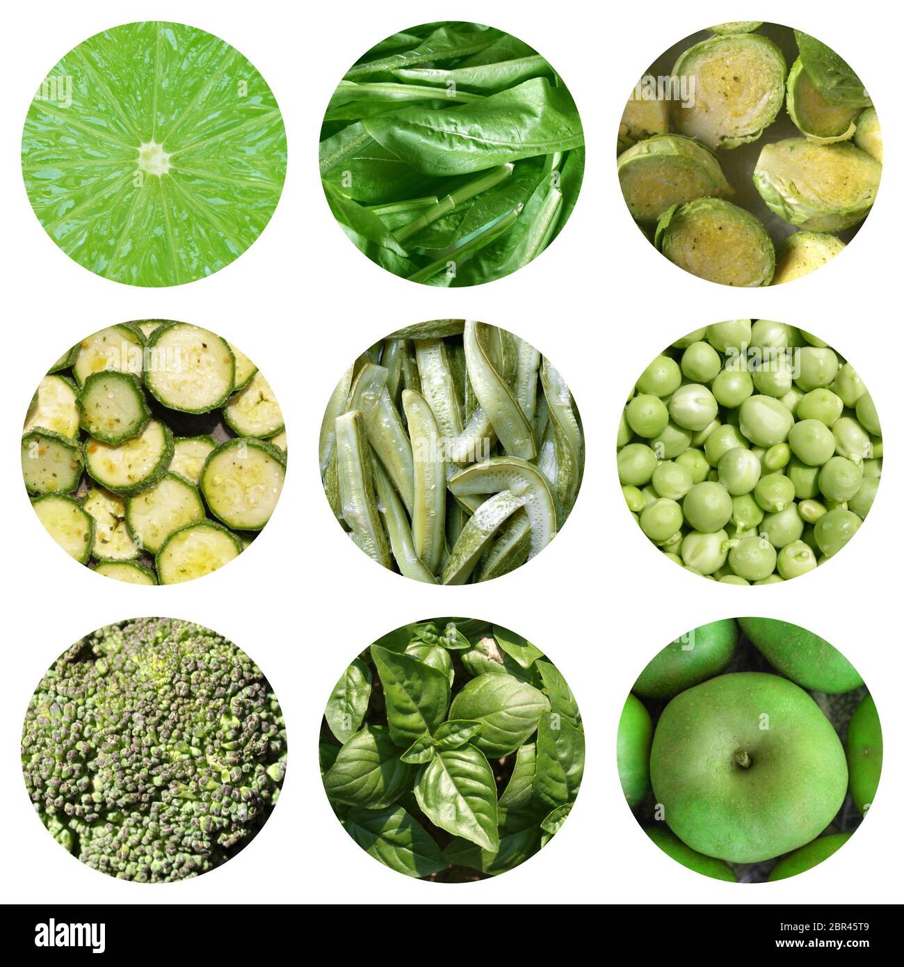 Food collage including 9 pictures of green vegetables Stock Photo - Alamy