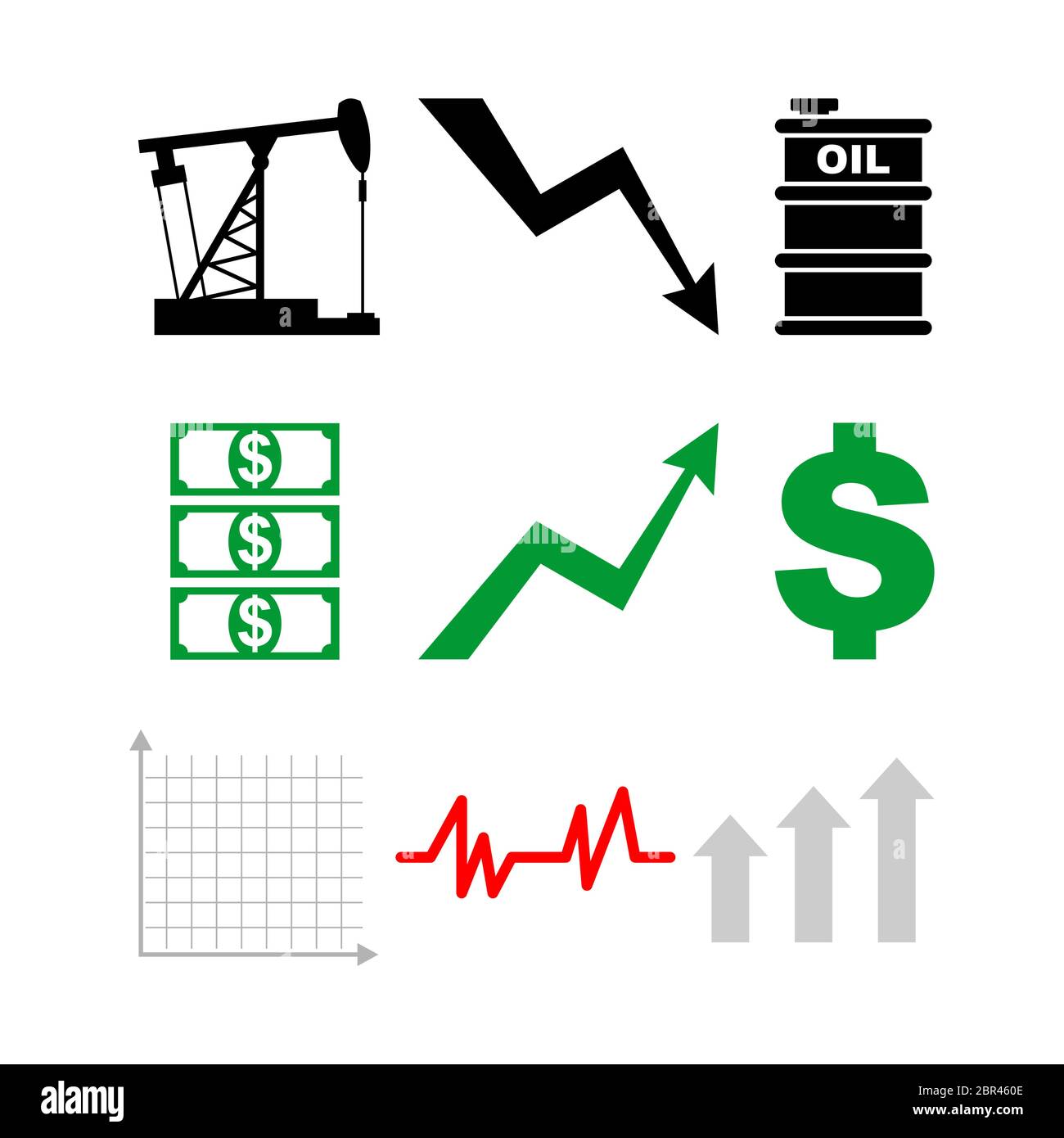 Infographic Set Chart for growth prices for oil and petroleum products ...