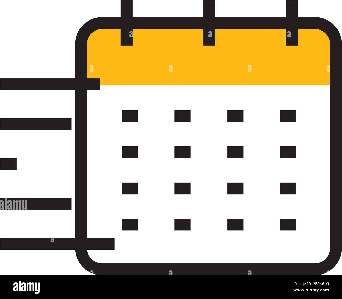 calendar fast icon over white background, half line half color style ...