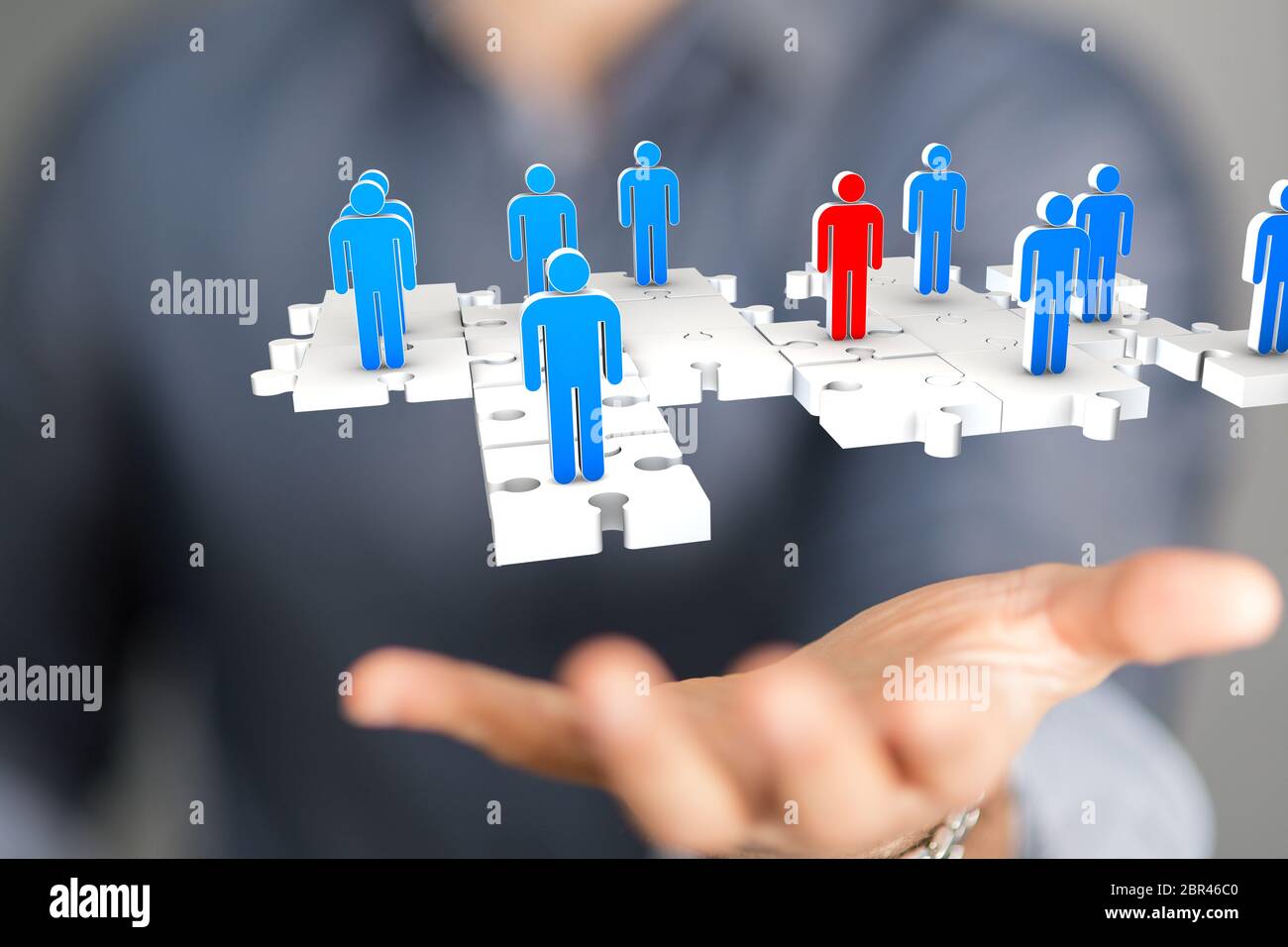 team network interface in hand digital Stock Photo - Alamy