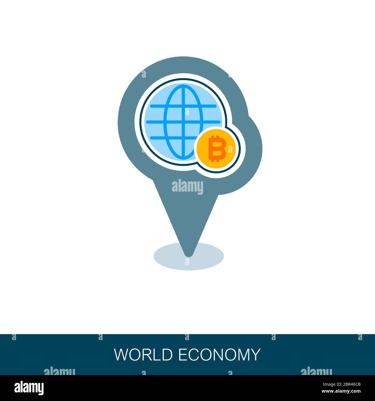 Global economy pin map icon, financial and money concept. Map pointer. Map markers. Vector ...