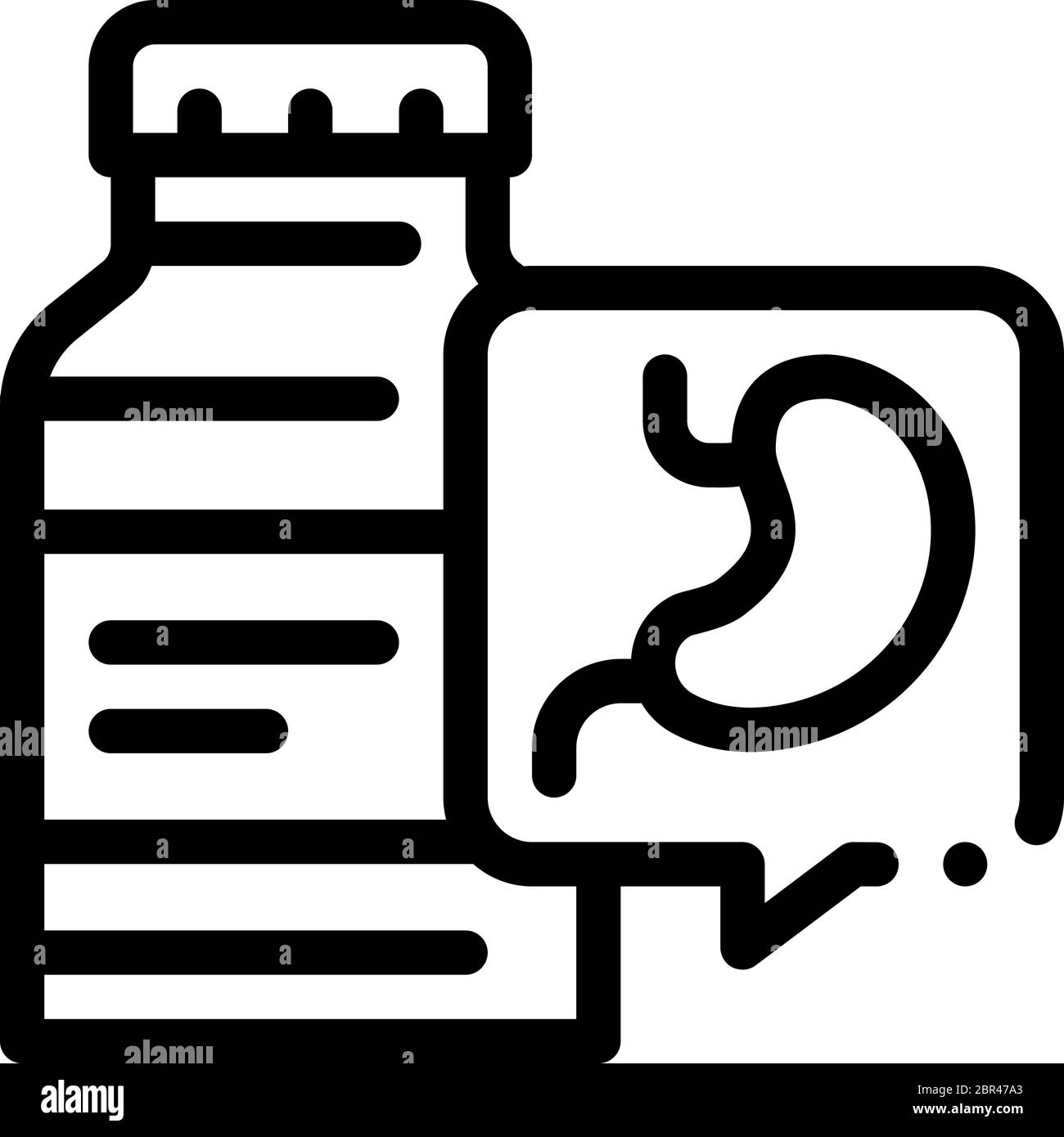 medicine vial for stomach icon vector outline illustration Stock Vector ...