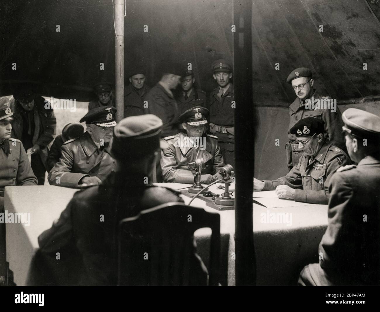 End of World War II - German officers surrender to Field Marshall ...