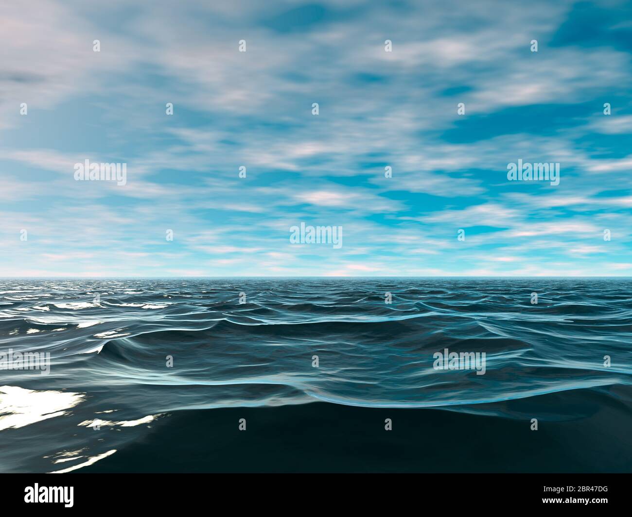 The vastness of the oceans to the horizon 3D rendering Stock Photo - Alamy