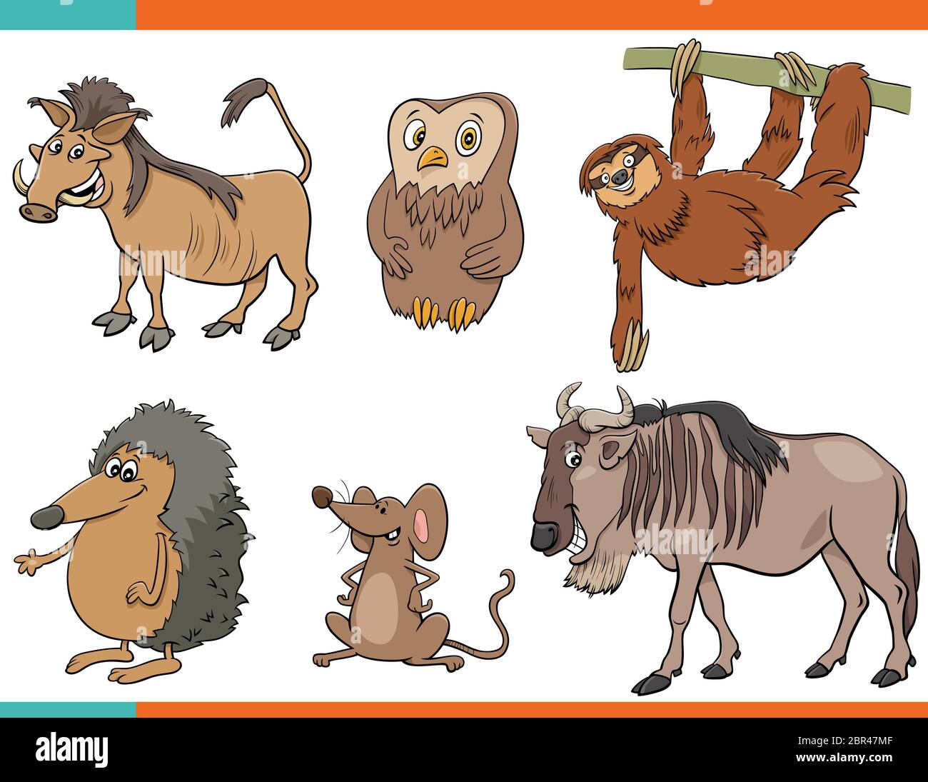 Cartoon Illustration of Funny Wild Animals Comic Characters Set Stock ...