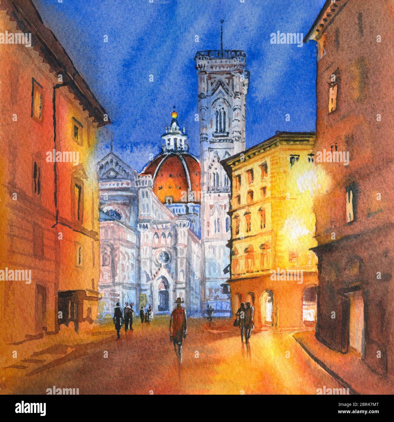 Florence city sketch hi-res stock photography and images - Alamy