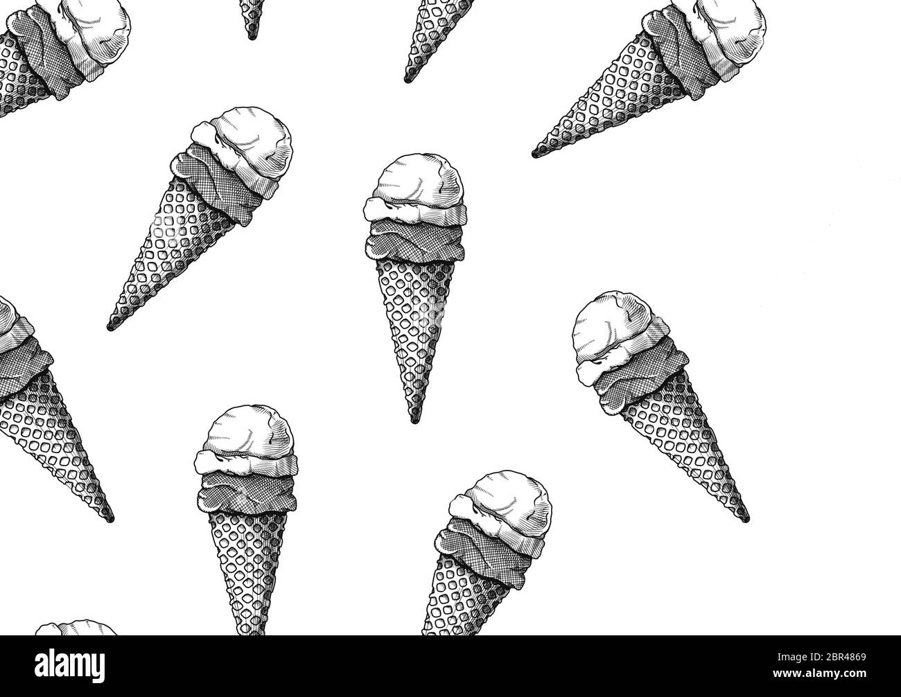 Seamless pattern with ice cream. Realistic ice cream. Vector ...
