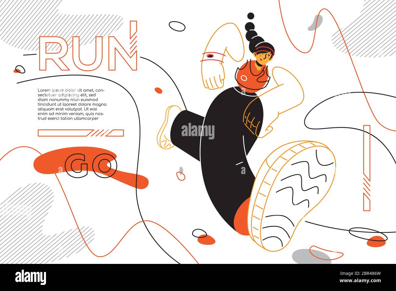 Run - colorful flat design style web banner Stock Vector Image & Art ...