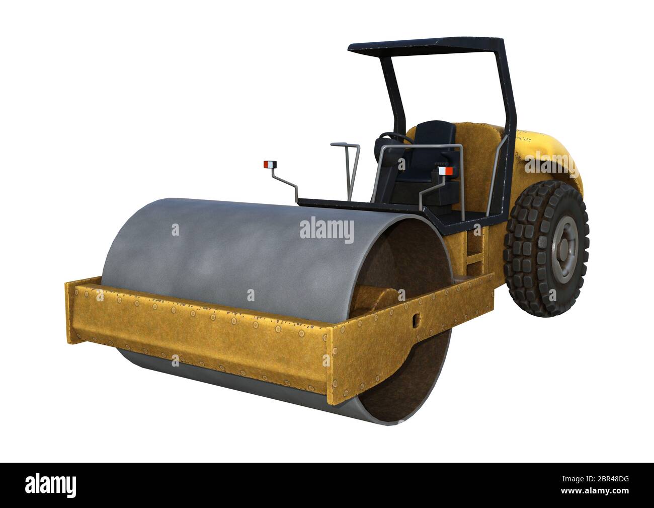 3D rendering of a road roller isolated on white background Stock Photo ...