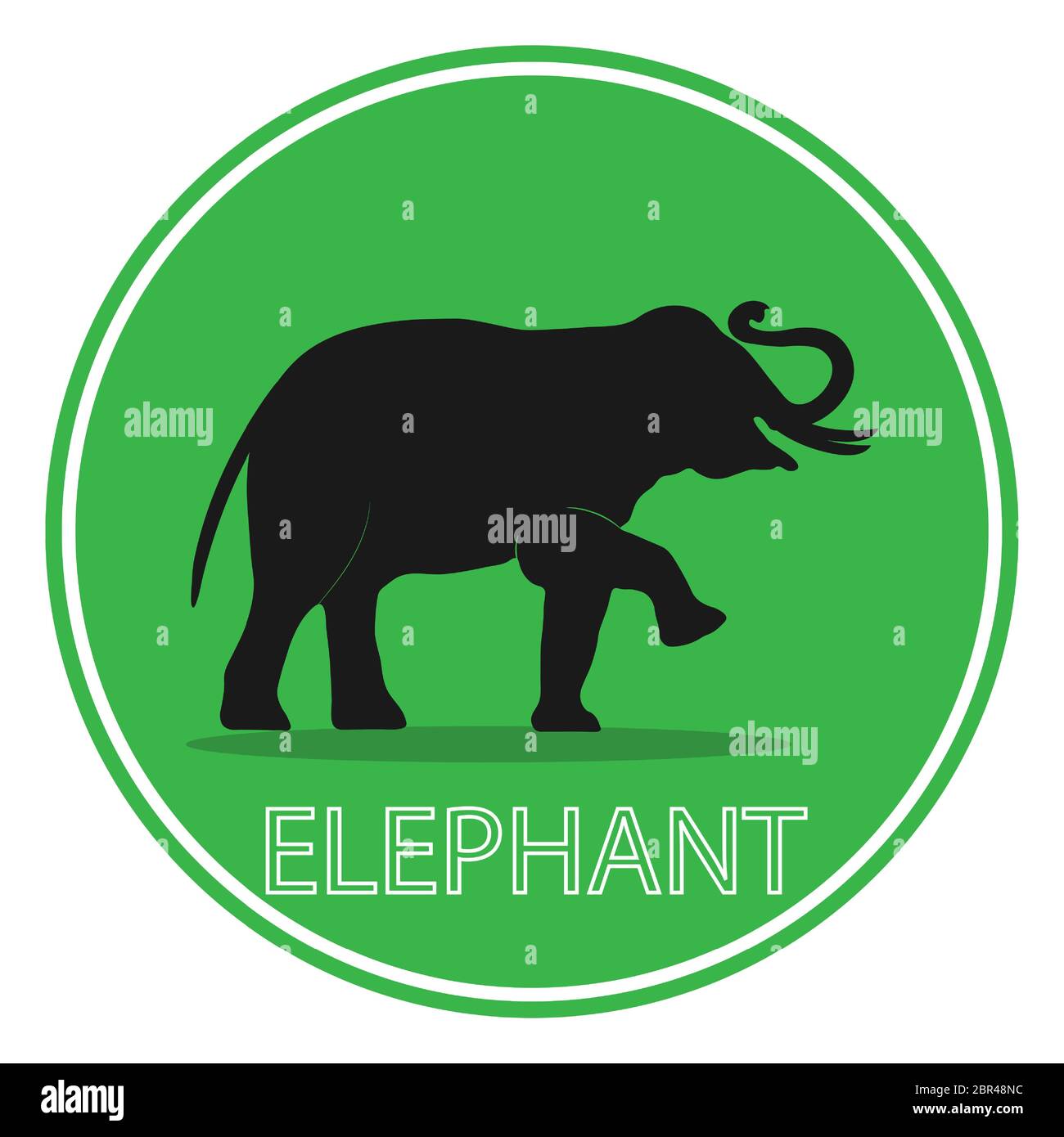 elephant Asia walking, graphics design for logo, vector outline ...