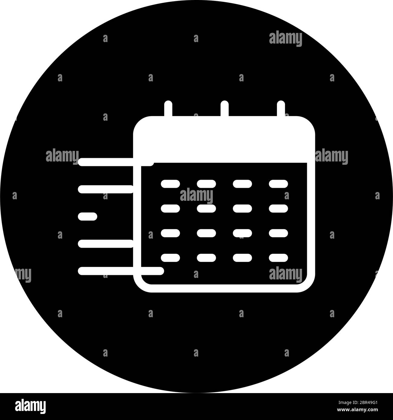 calendar fast icon over white background, block style, vector ...