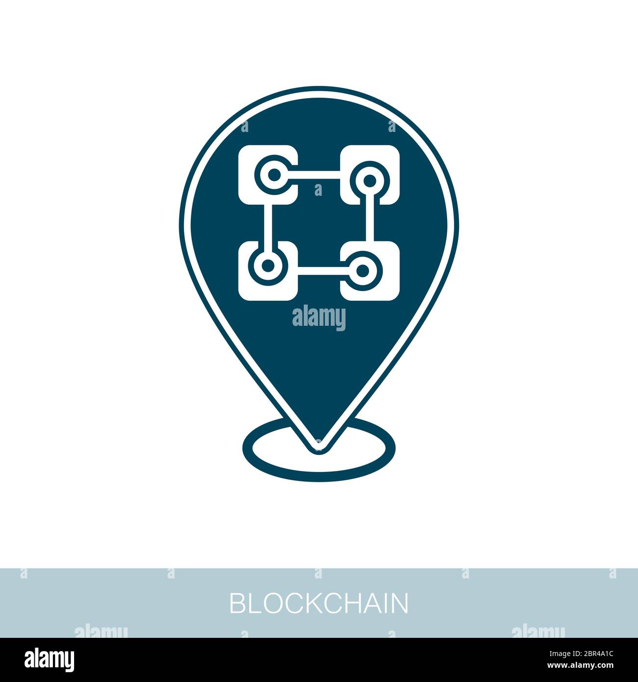 Blockchain vector pin map icon. Map pointer. Map markers. Vector design of blockchain technology ...