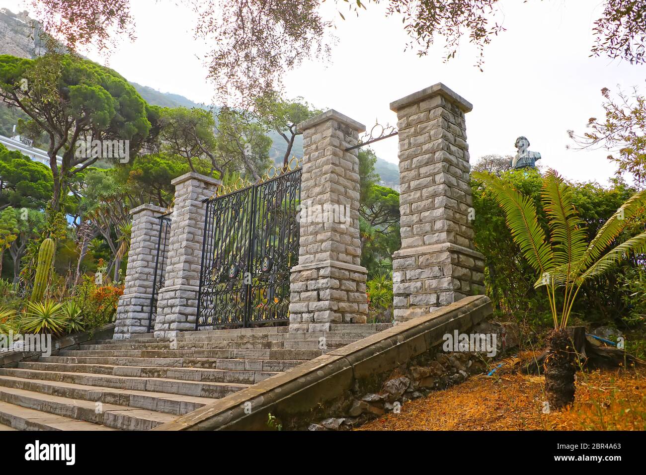 Entrance gate to the La Alameda Gardens which are a botanical gardens ...