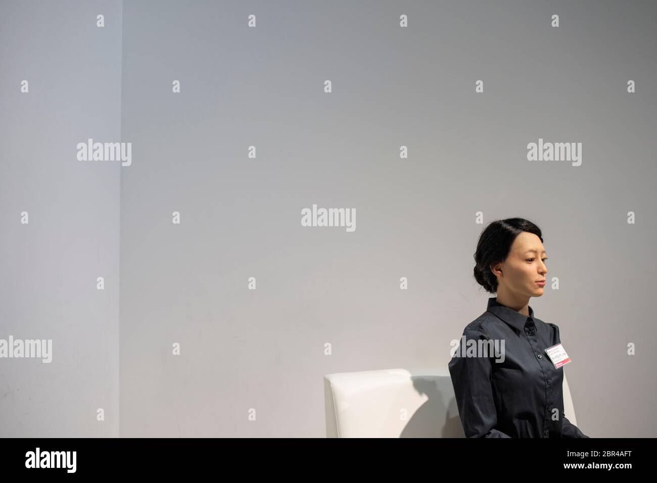 A teleoperate android robot called Otonaroid developed by Hiroshi ...