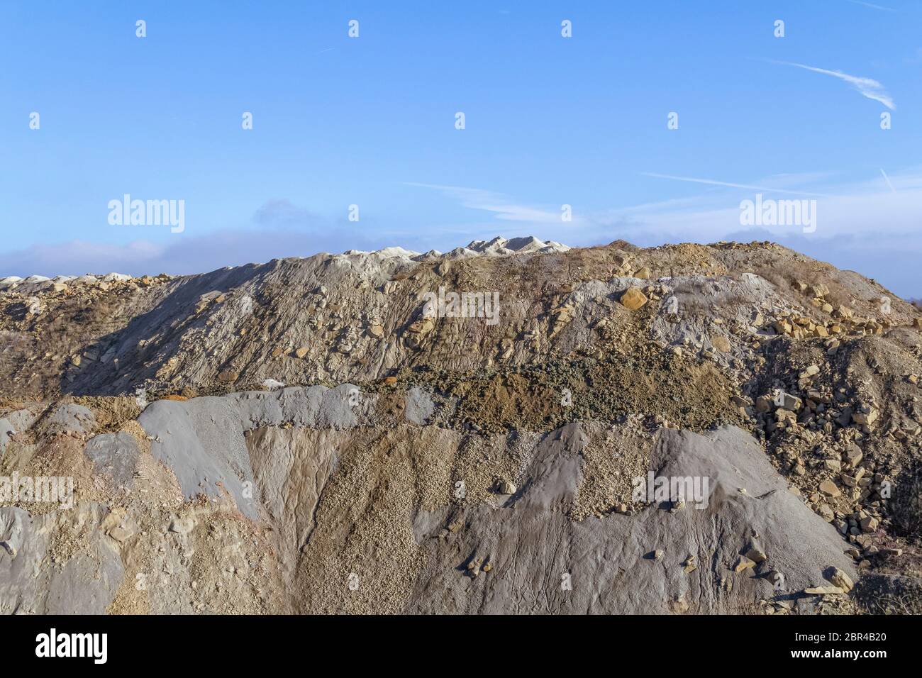 sunny spoil heap scenery at a quarry in Southern Germany Stock Photo ...