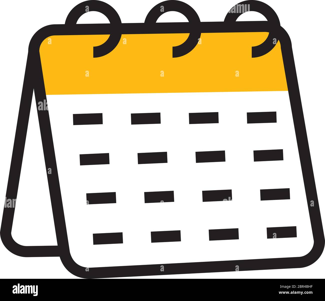 calendar planner icon over white background, half line half color style ...