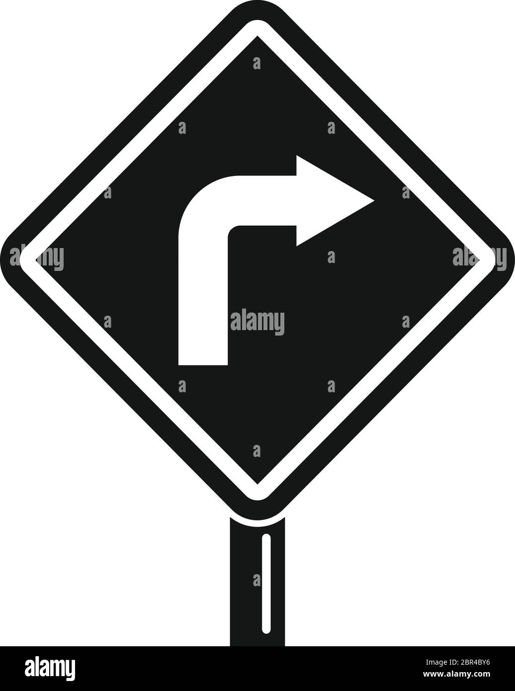 Road direction indicator icon. Simple illustration of road direction ...