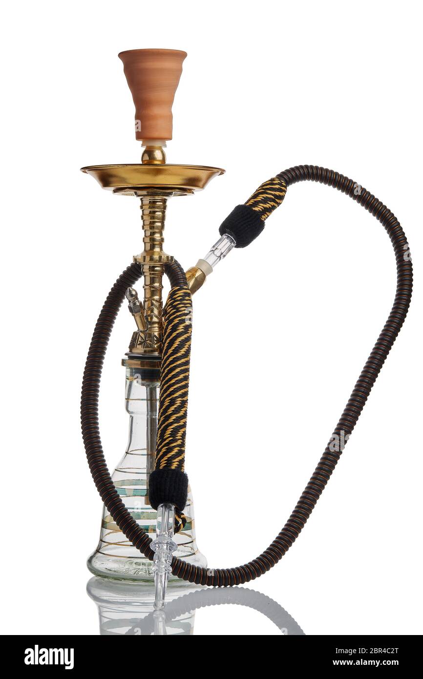 Egyptian hookah (shisha) isolated on a white background Stock Photo - Alamy