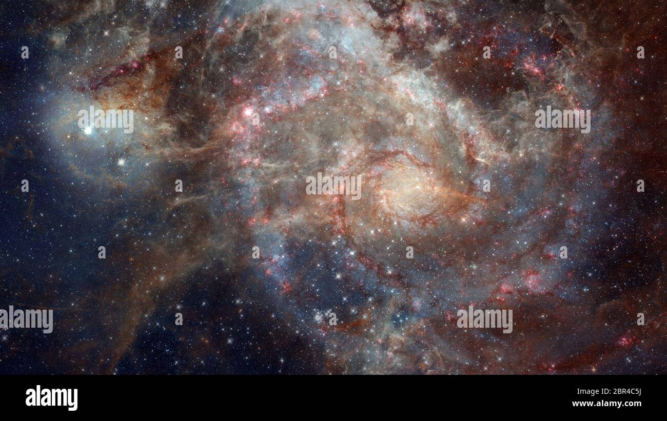 Outer space art. Nebulas, galaxies and bright stars in beautiful ...