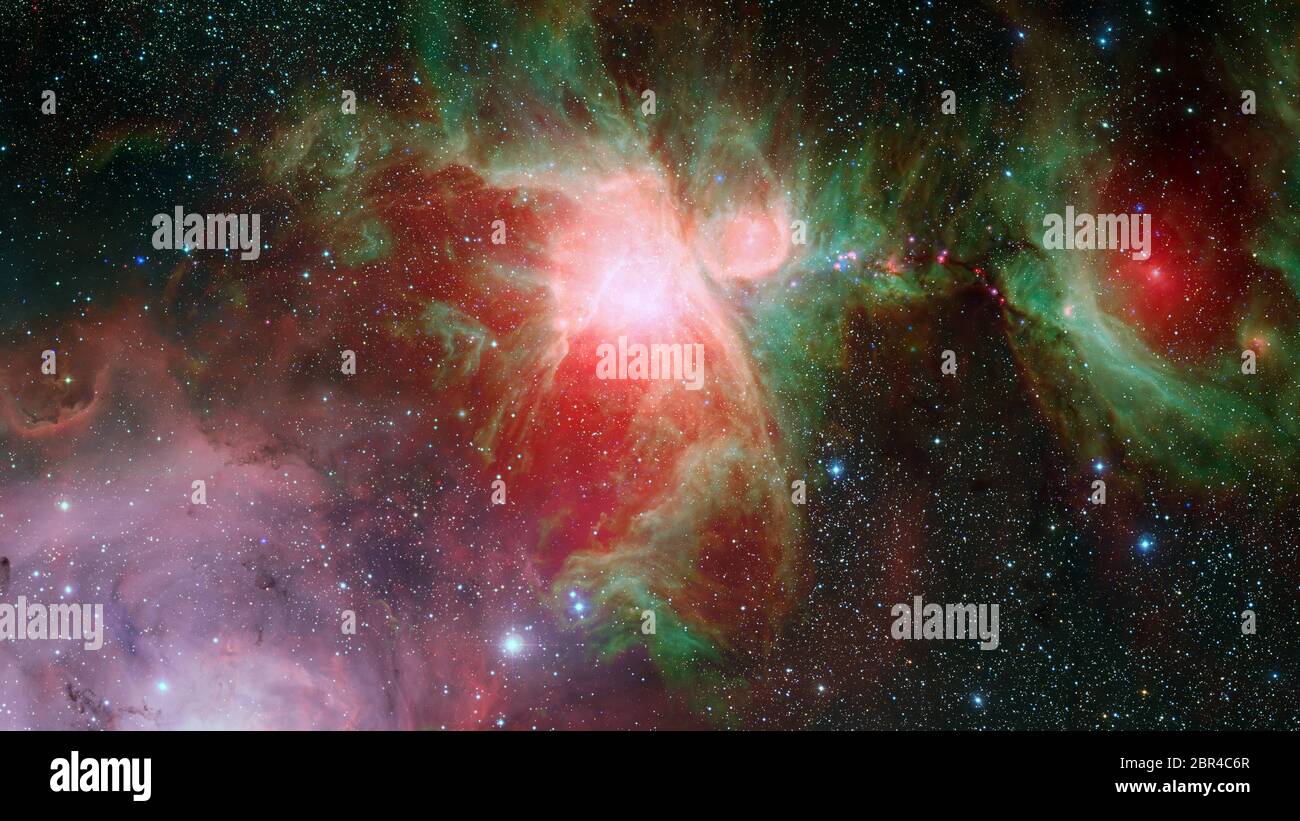 Nebula night starry sky in colors. Multicolor outer space. Deep space ...