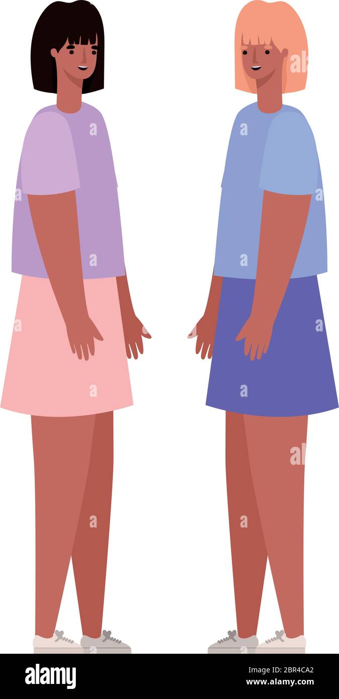 two women avatars vector design Stock Vector Image & Art - Alamy