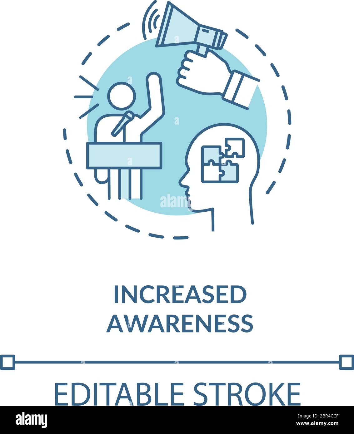 Increased awareness turquoise concept icon Stock Vector Image & Art - Alamy