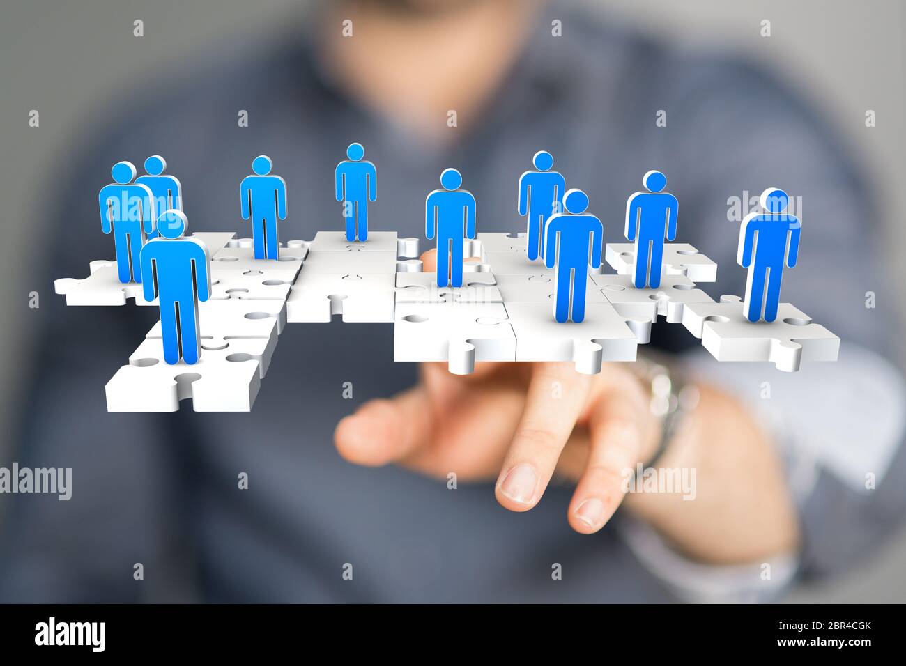 team network interface in hand digital Stock Photo - Alamy