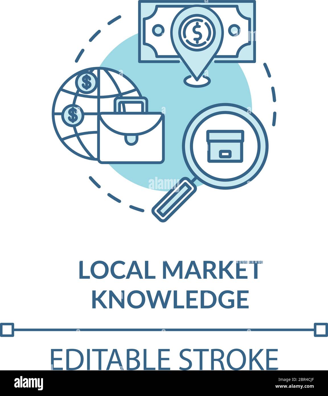 Local market knowledge turquoise concept icon Stock Vector Image & Art ...