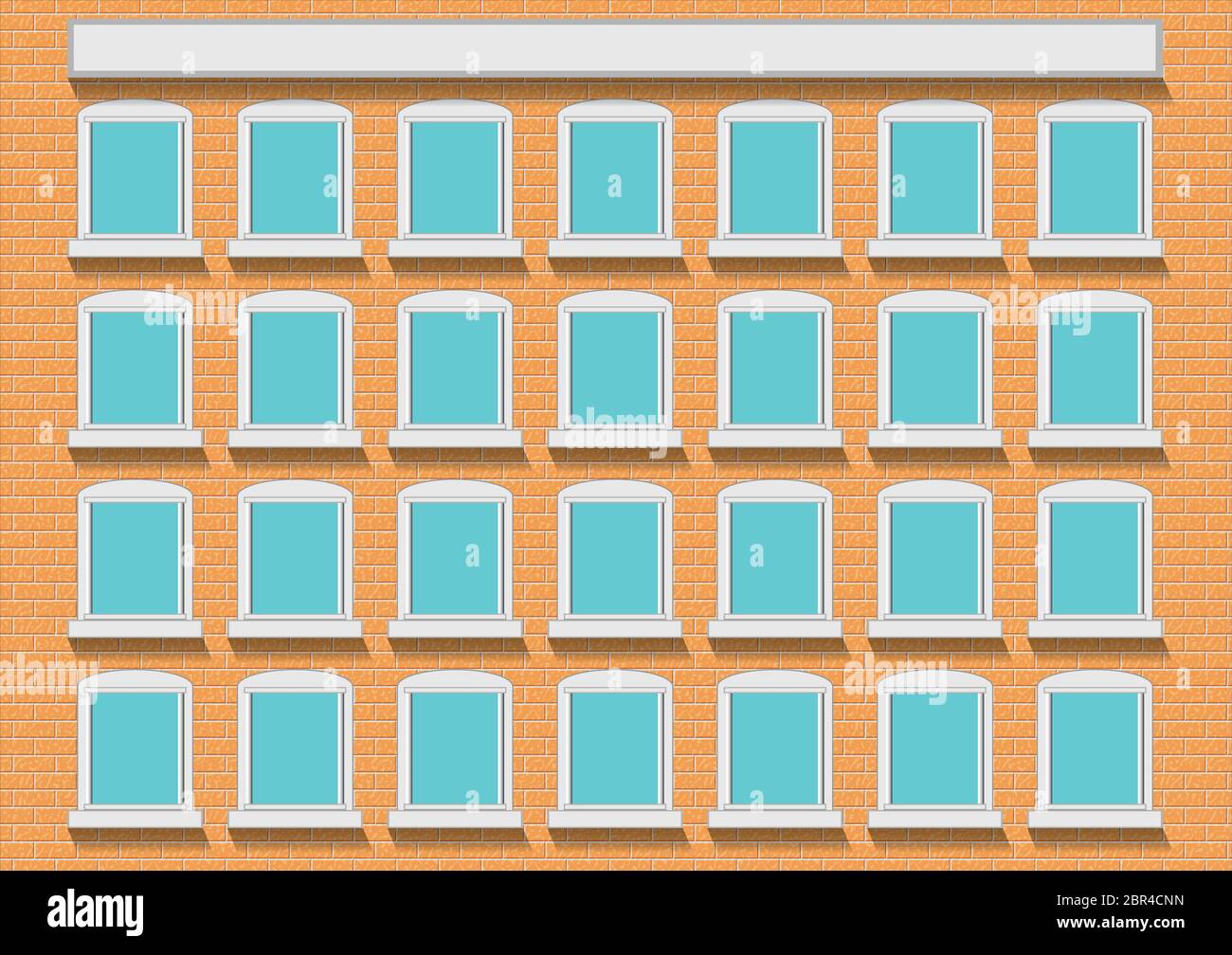Facade background with bricks and windows Stock Photo - Alamy