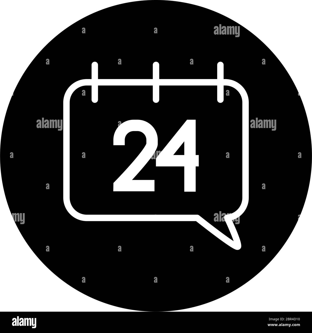 calendar with speech bubble shape over white background, block style ...