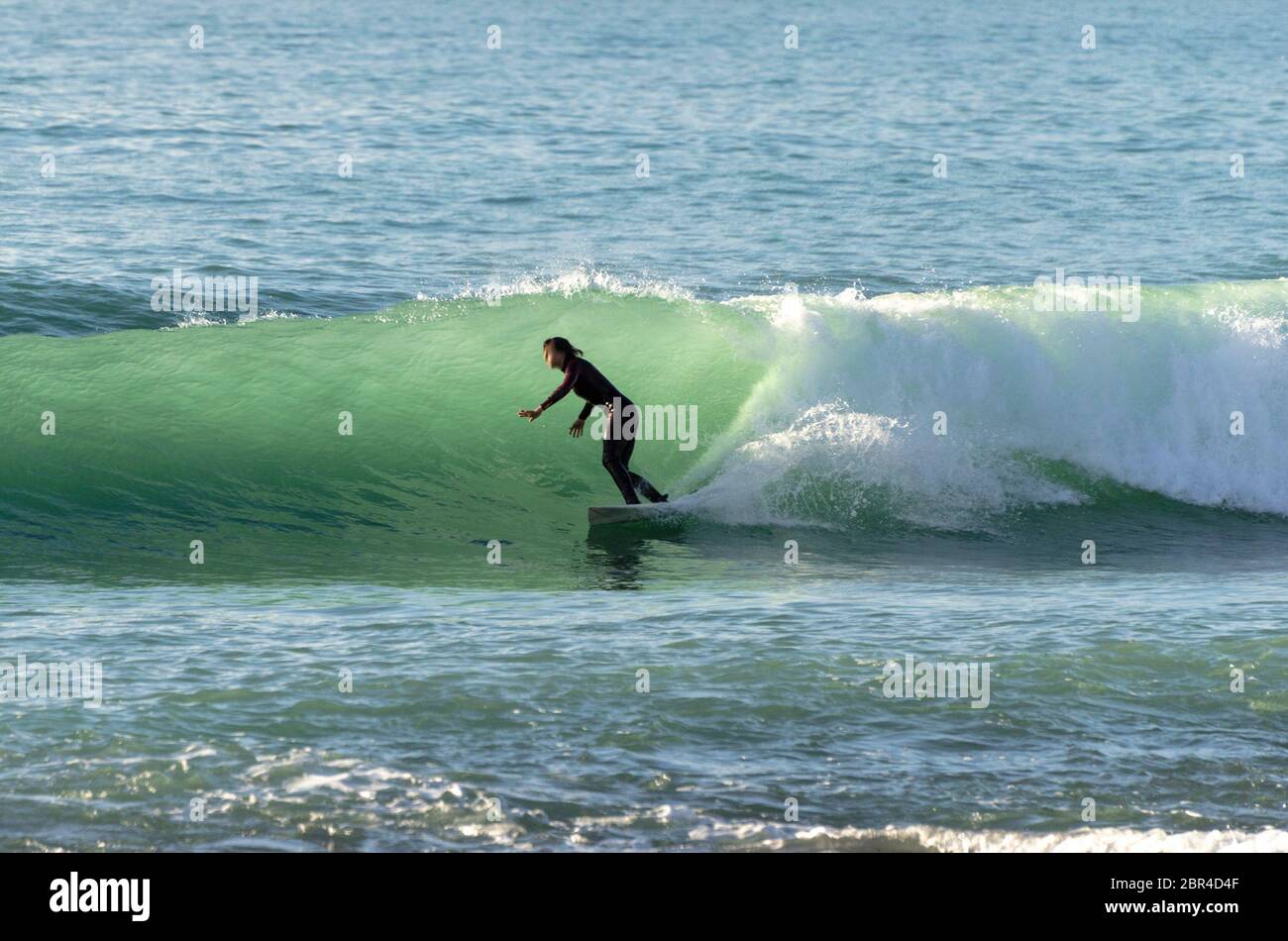 Surfer riding the waves of the sea Stock Photo - Alamy