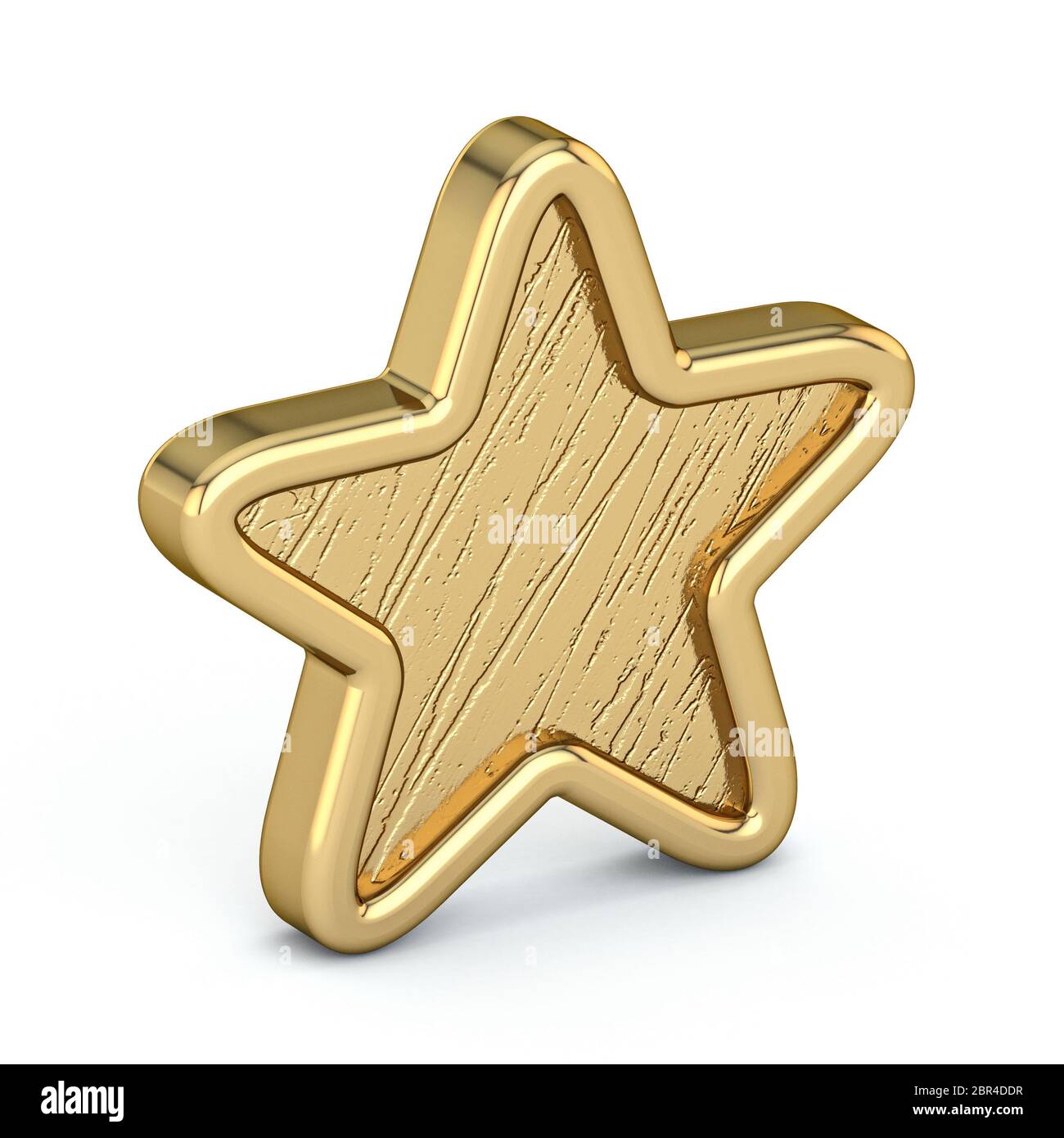 Golden star old, scratched 3D render illustration isolated on white ...