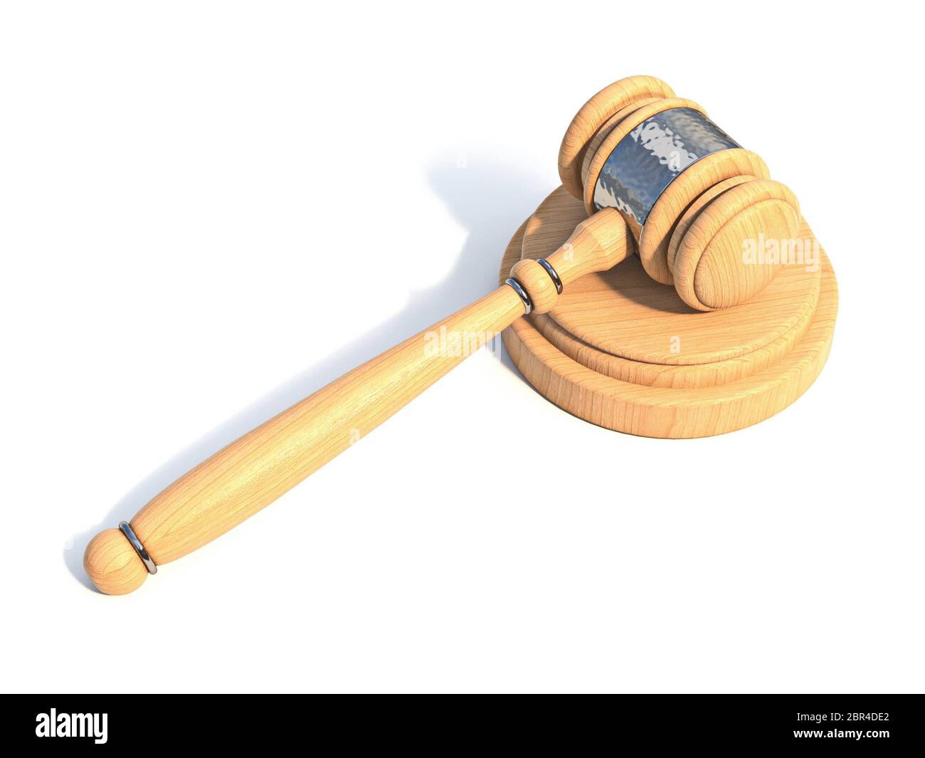Wooden gavel 3D rendering illustration isolated on white background ...