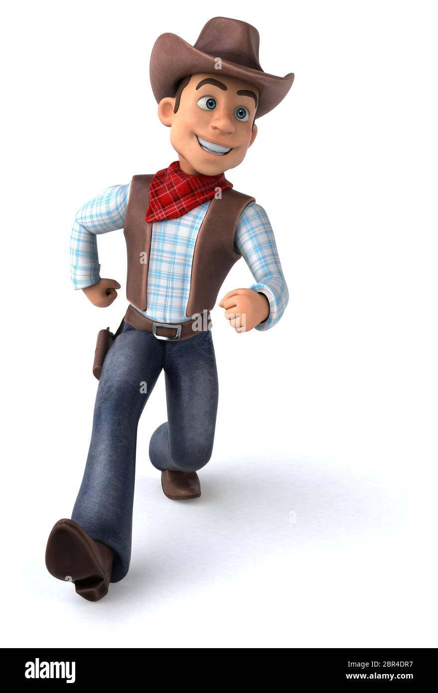 Fun Cowboy - 3D Illustration Stock Photo - Alamy